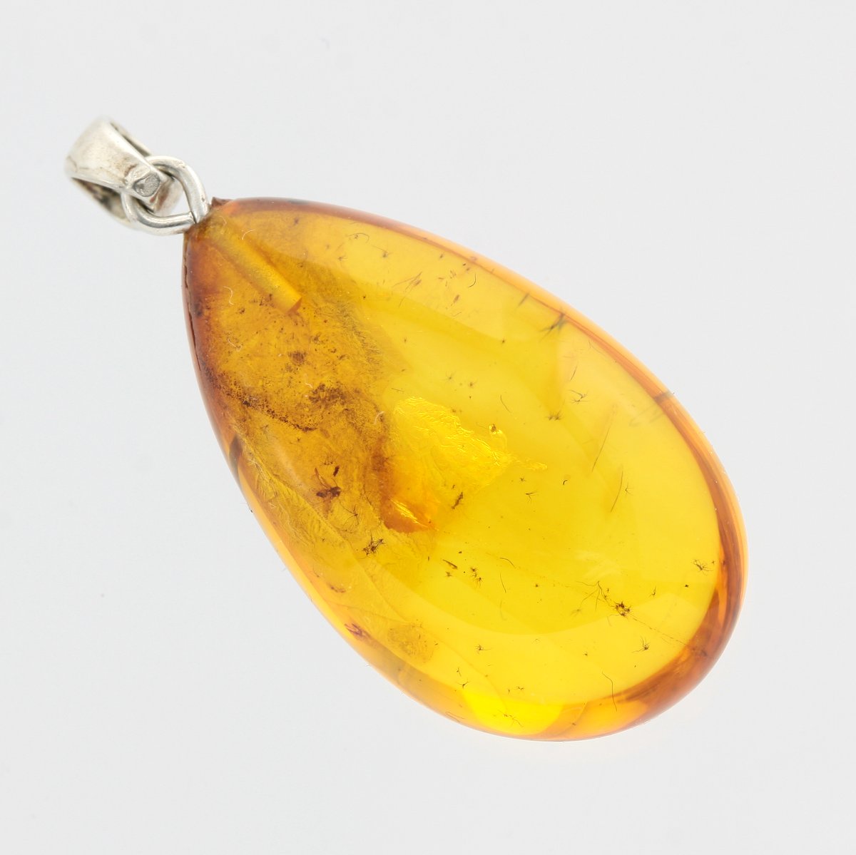 Drop Baltic amber pendulum pendant w insect inclusion