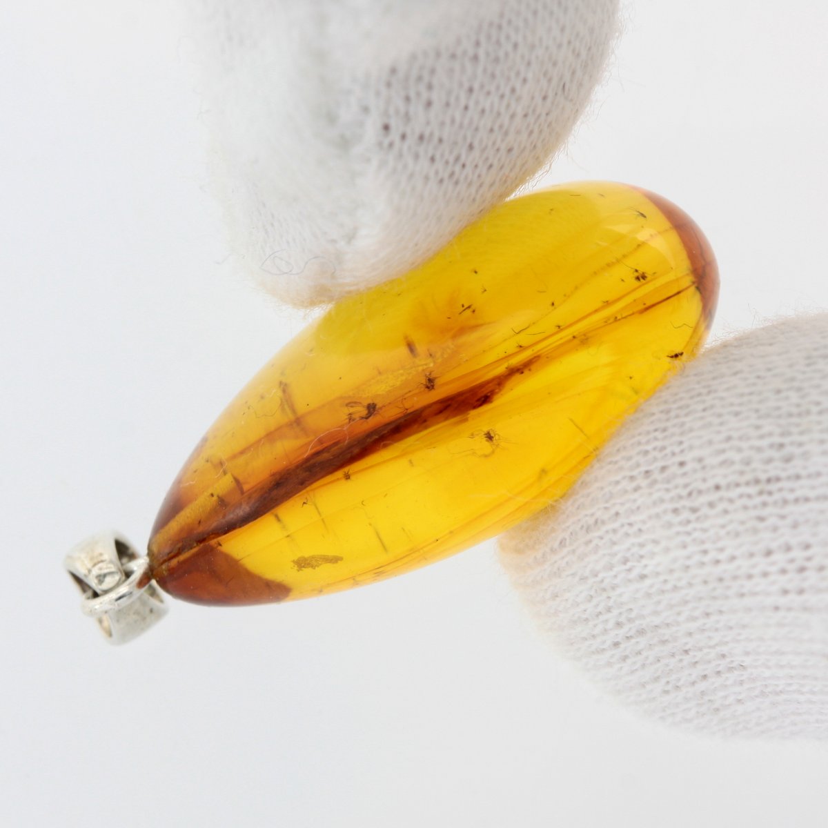 Drop Baltic amber pendulum pendant w insect inclusion